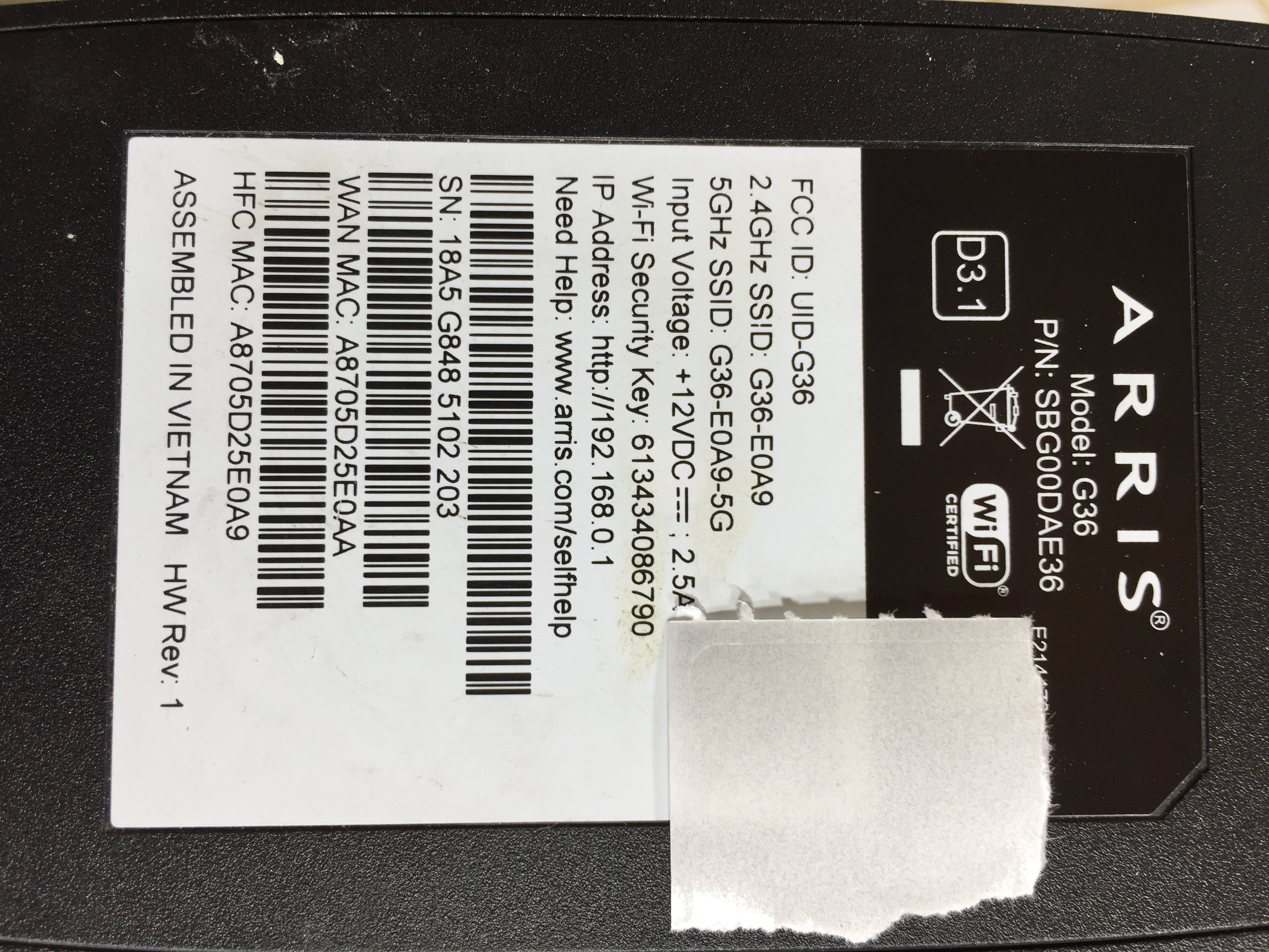 ARRIS Surfboard G36 DOCSIS 3.1 Multi-Gigabit Cable Modem & AX3000 Wi-F