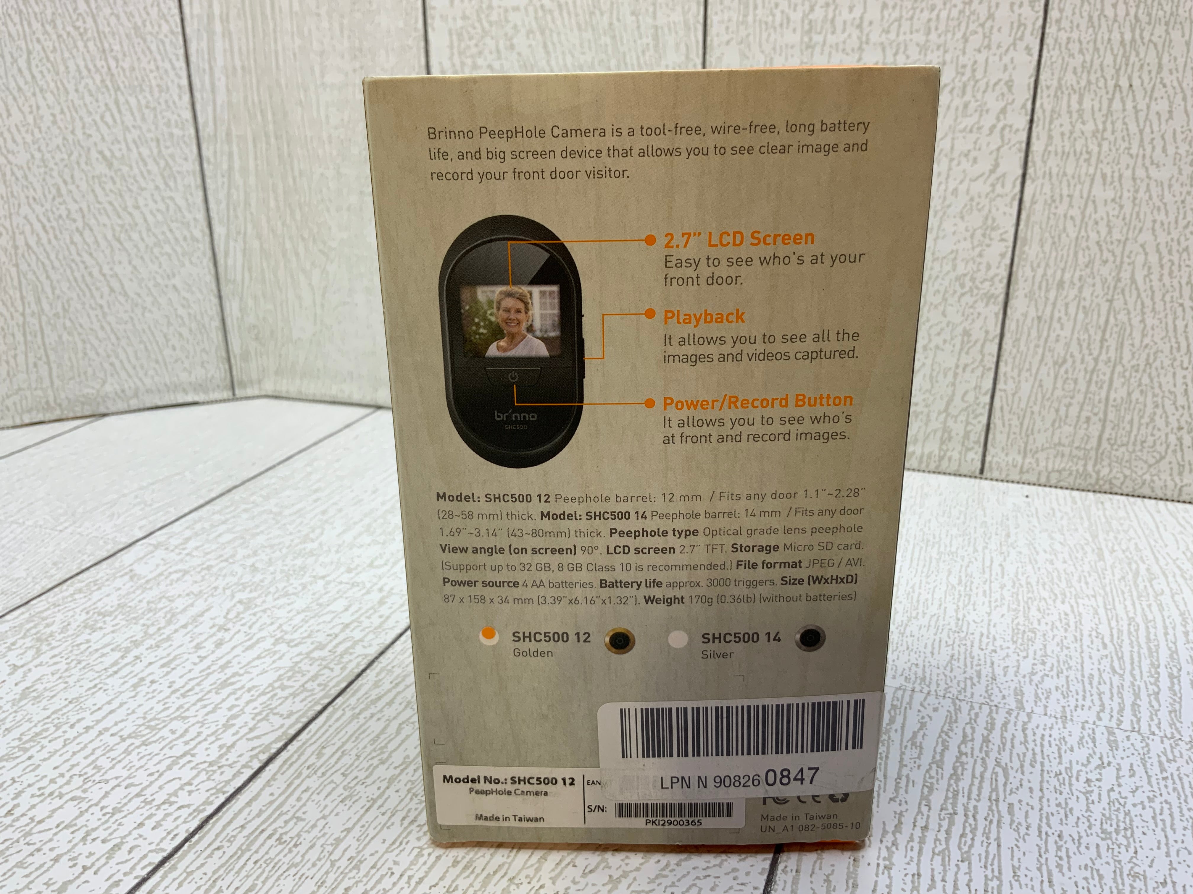 Brinno Front Door Peephole Security Camera SHC500 – Theft Proof Design