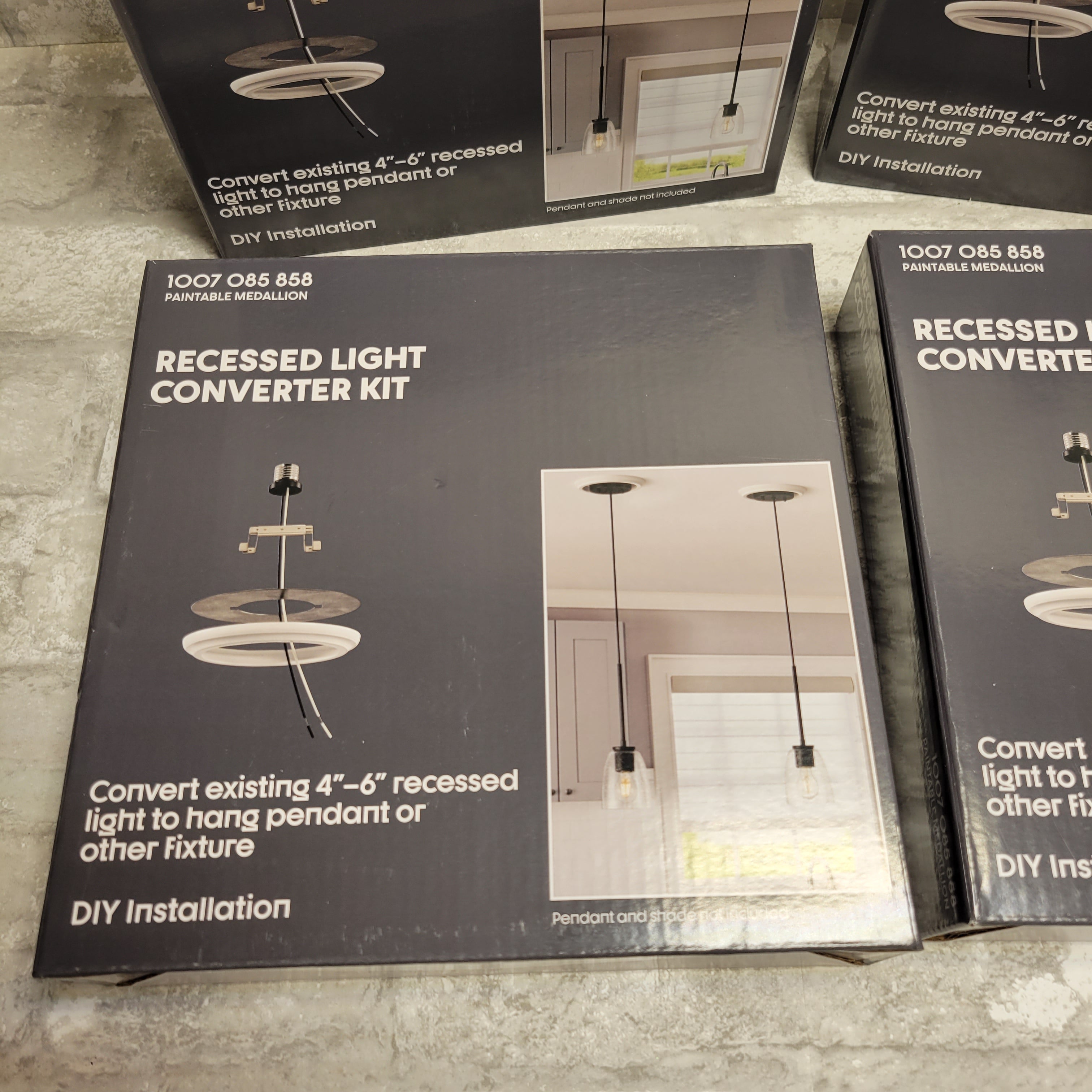 Recessed Light Converter Kit, Paintable, Lot of 4