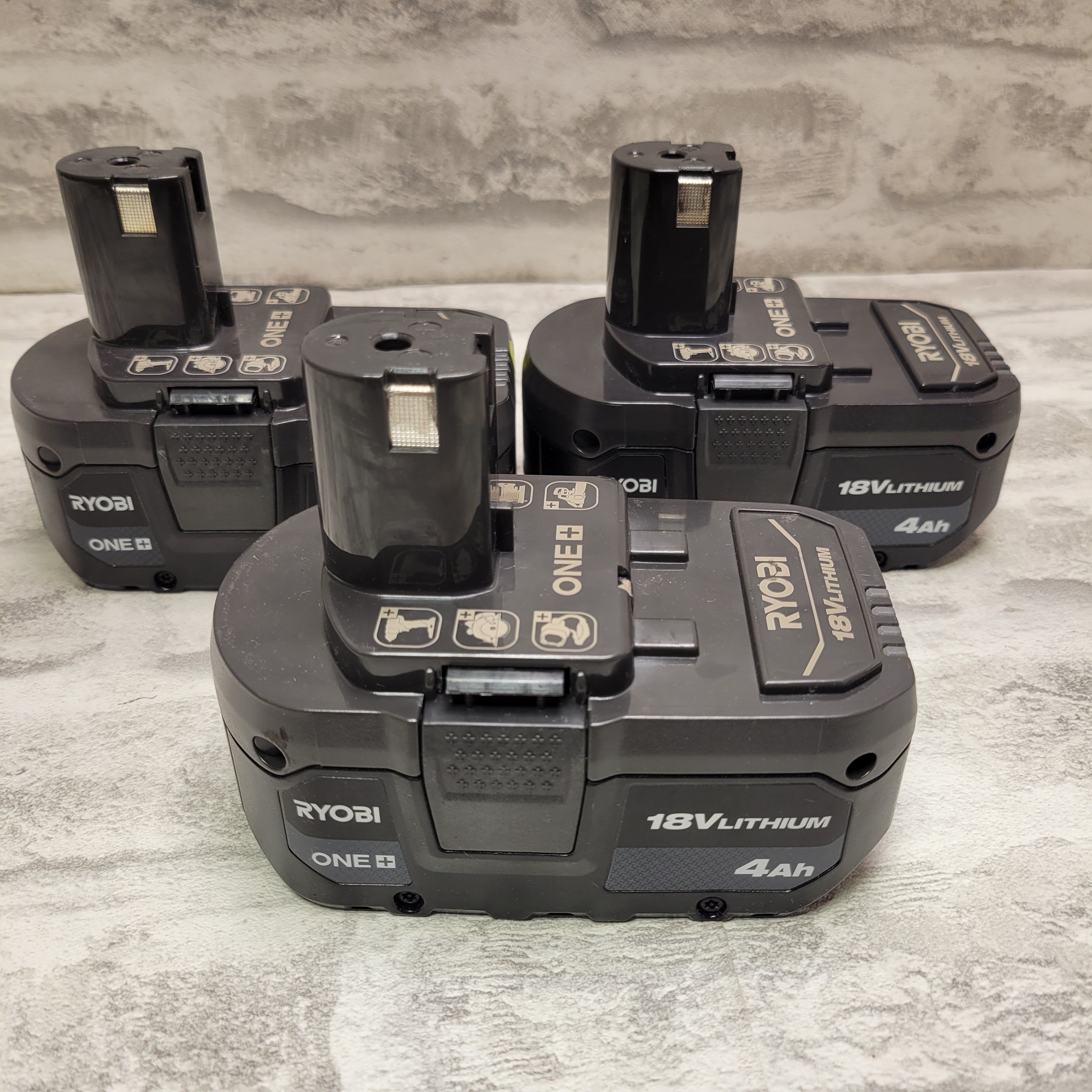 RYOBI ONE+ 18V 4.0 Ah Lithium-Ion Batteries PBP005 (Lot of 3)