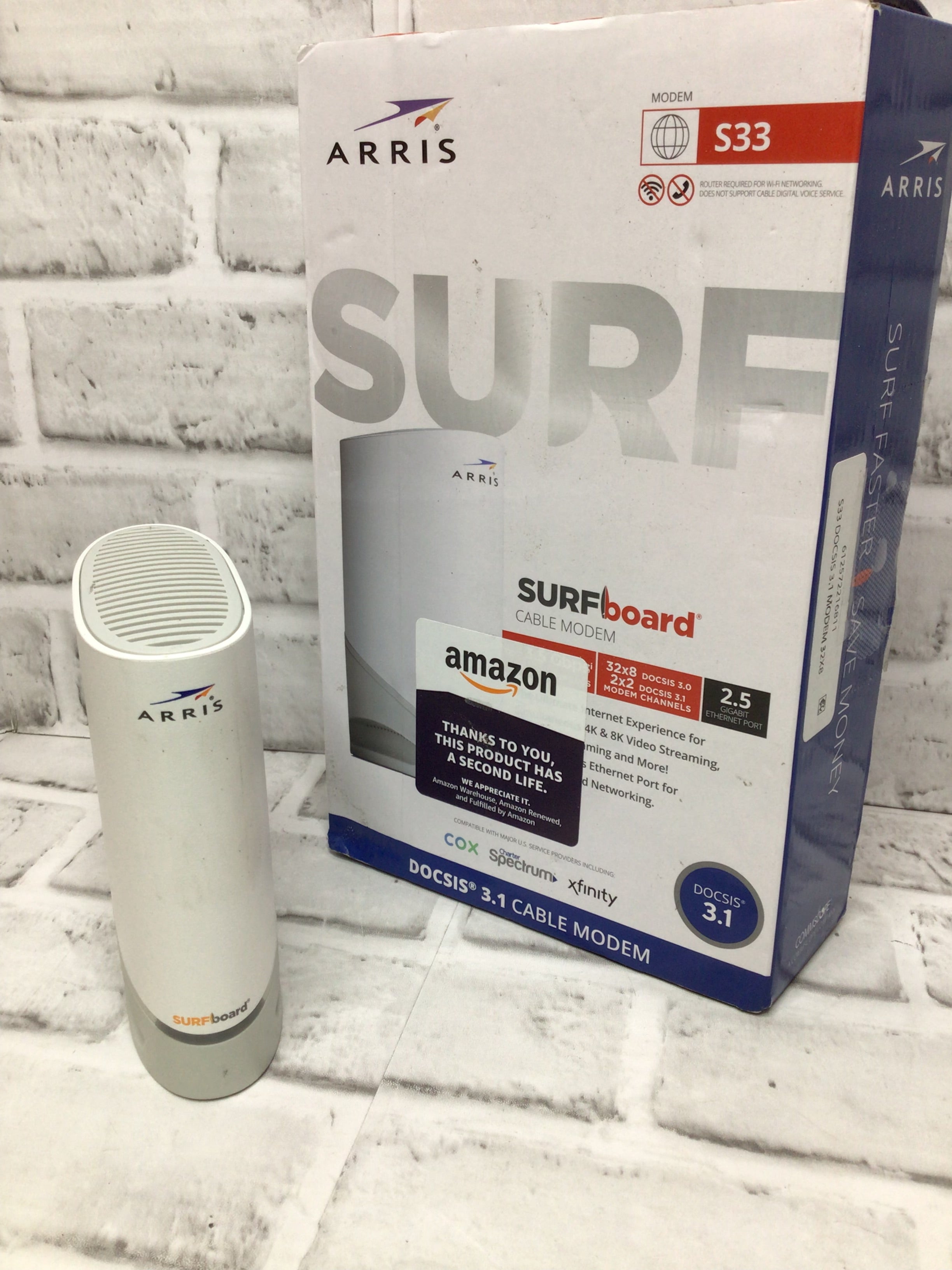 ARRIS Surfboard S33 DOCSIS 3.1 Multi-Gigabit Cable Modem *NOT TESTED*