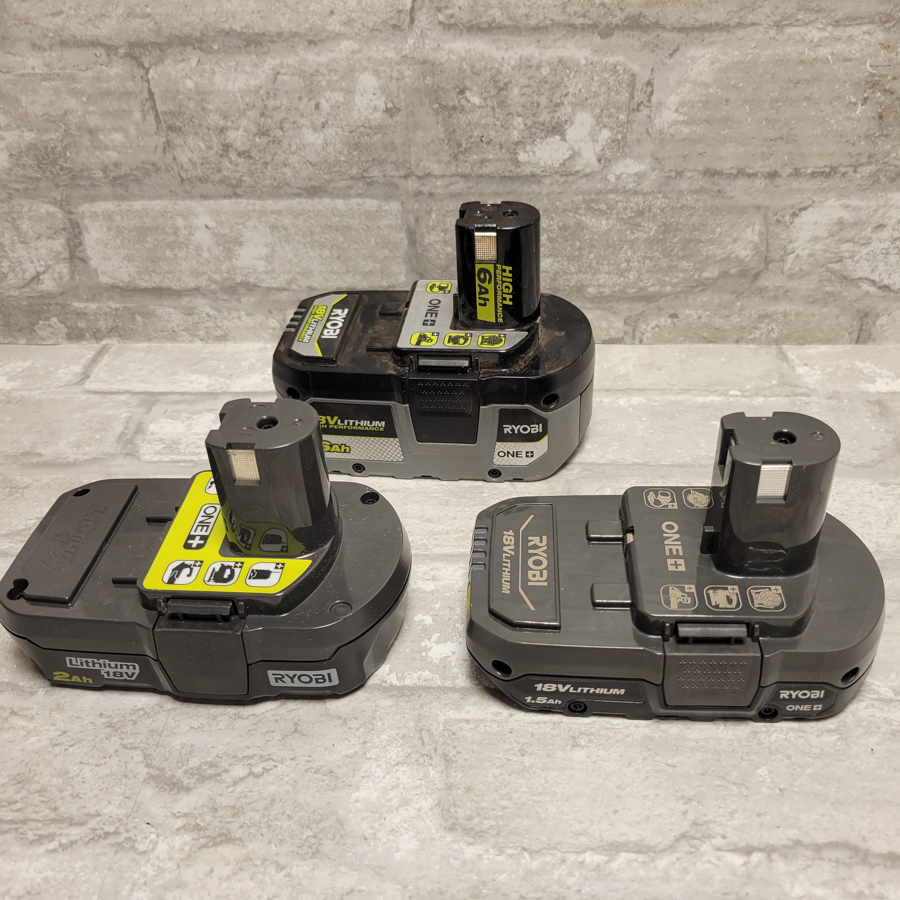 Ryobi One+18 Volt 6.0Ah, 2Ah, & 1.5Ah Battery