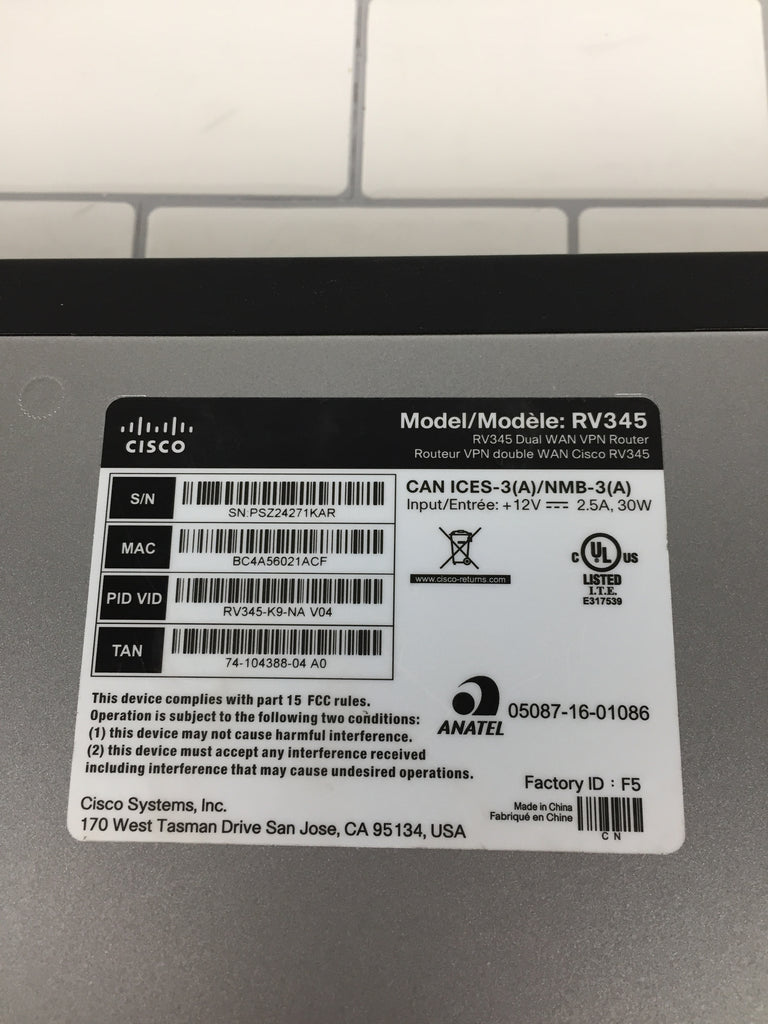 Cisco RV345 VPN Router 16 Gigabit Ethernet Ports plus Dual WAN (RV345 ...