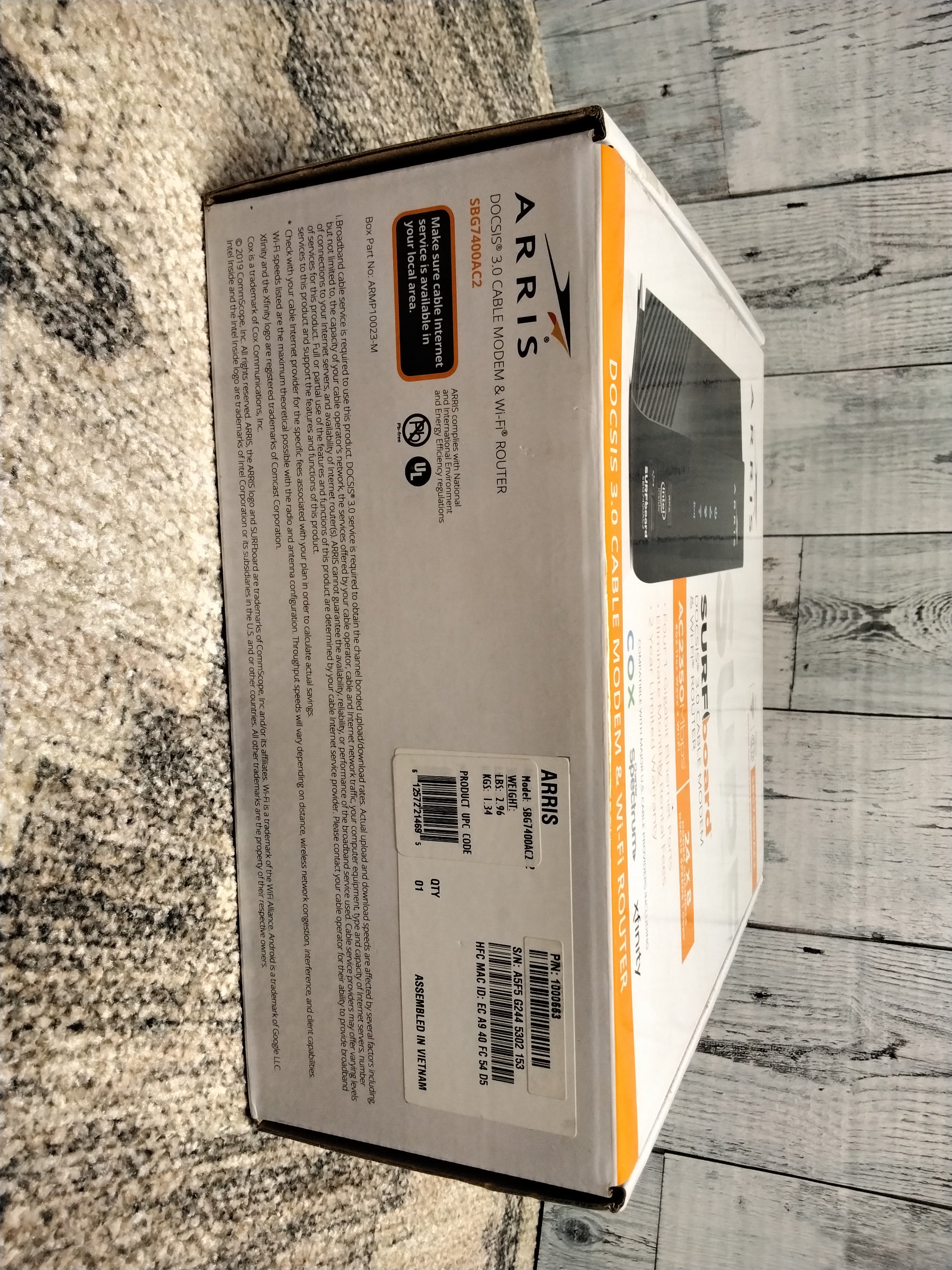 ARRIS SURFboard SBG7400AC2 DOCSIS 3.0 Cable Modem & AC2350 Wi-Fi Route