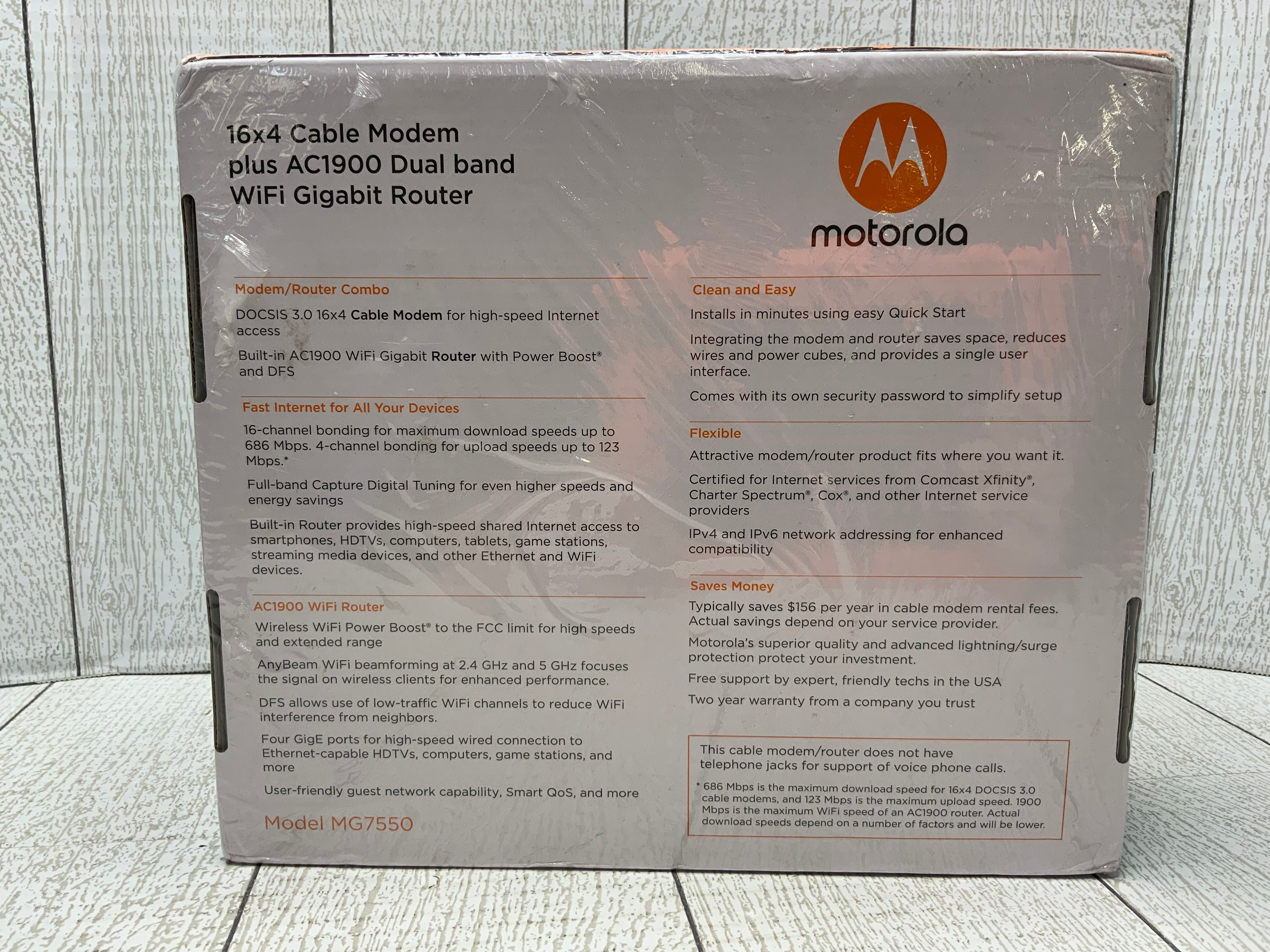 Motorola Mg7550 Modem Wifi Router Combo