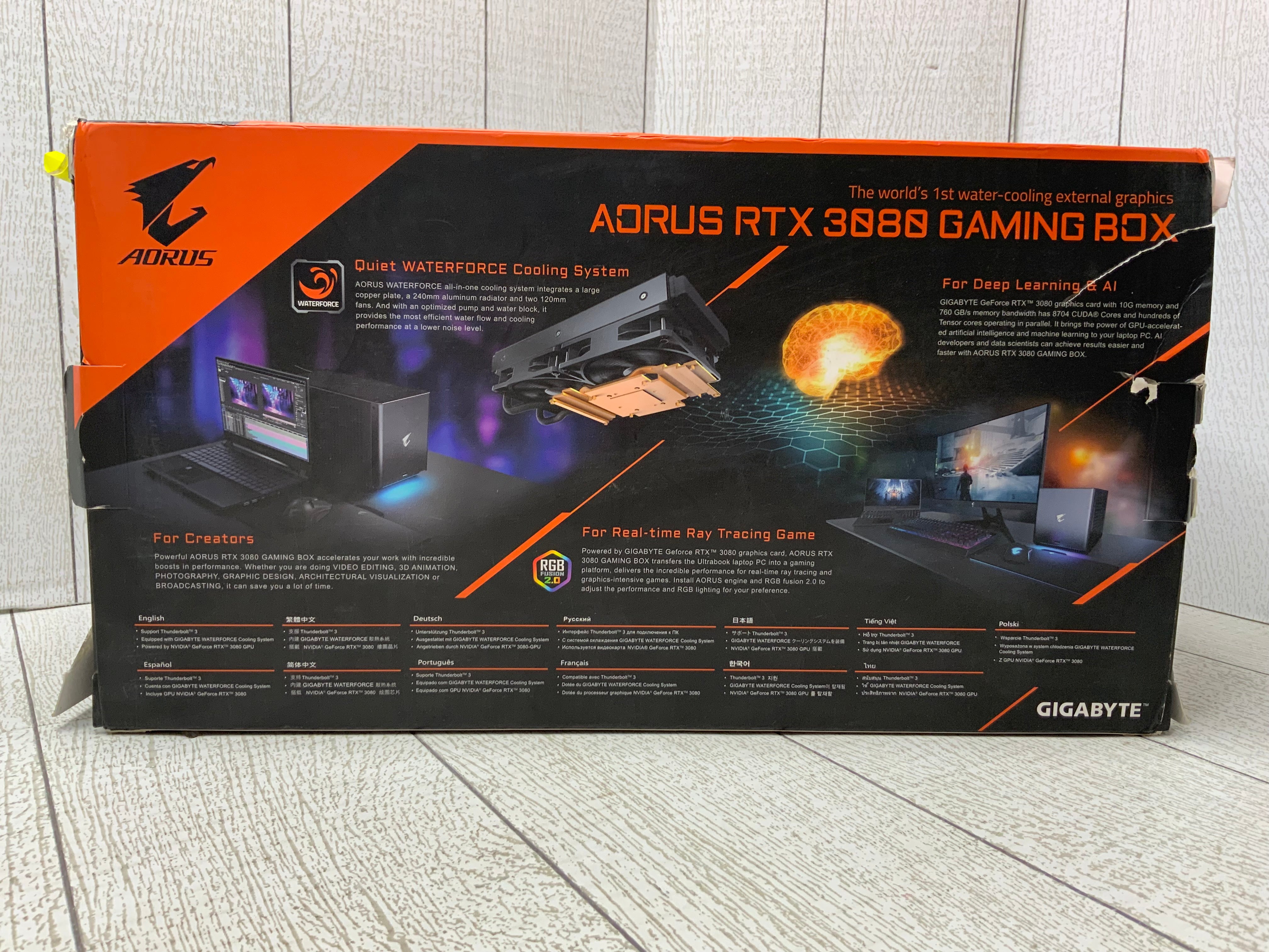 AORUS RTX 3080 Gaming Box (REV2.0) eGPU, WATERFORCE Cooling System