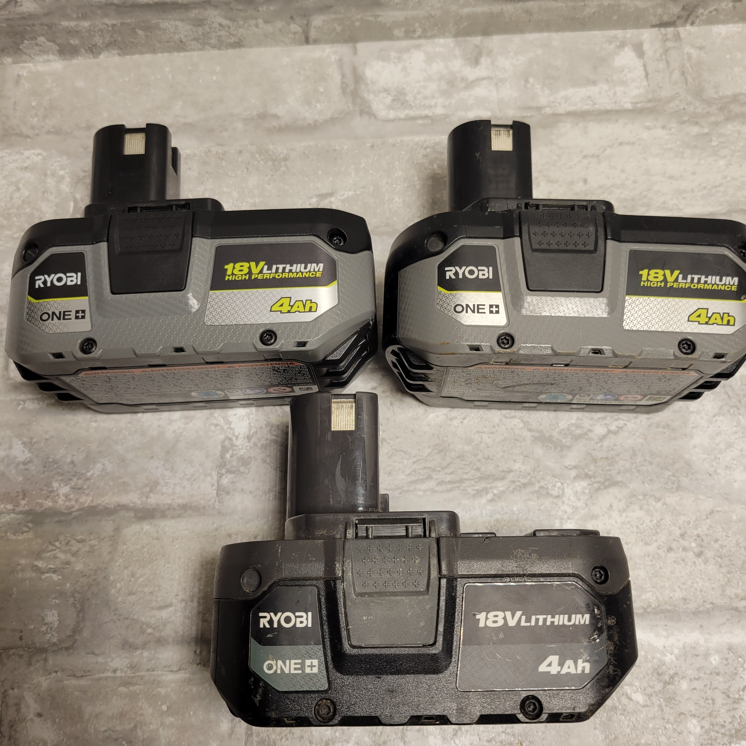 Ryobi PBP005 (1) & PBP004 (2)18v lithium-ion 4.0 Ah Batteries *FOR PAR