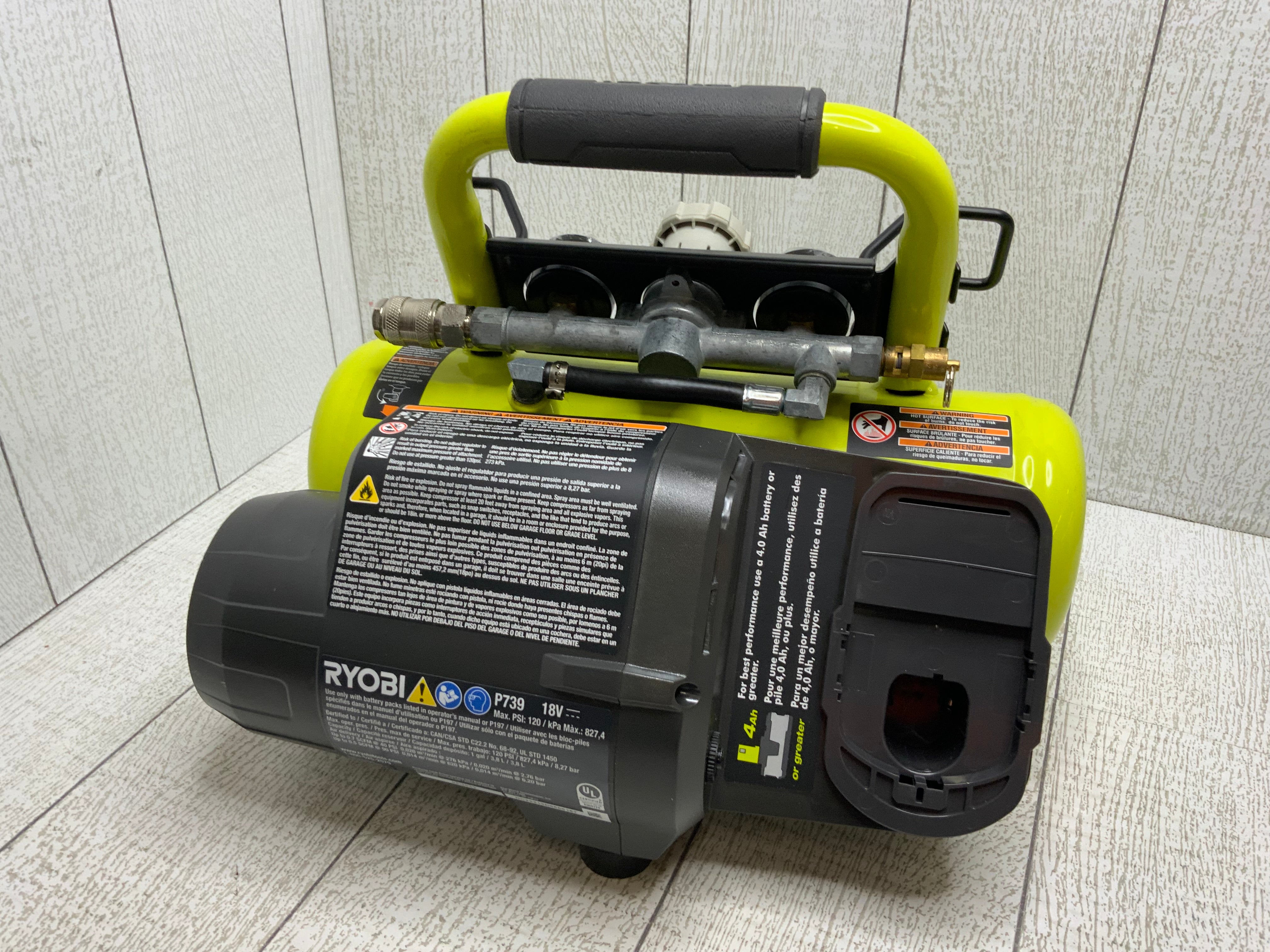 Ryobi 18V Portable Air Compressor 120 PSI (P739) (TOOL ONLY)
