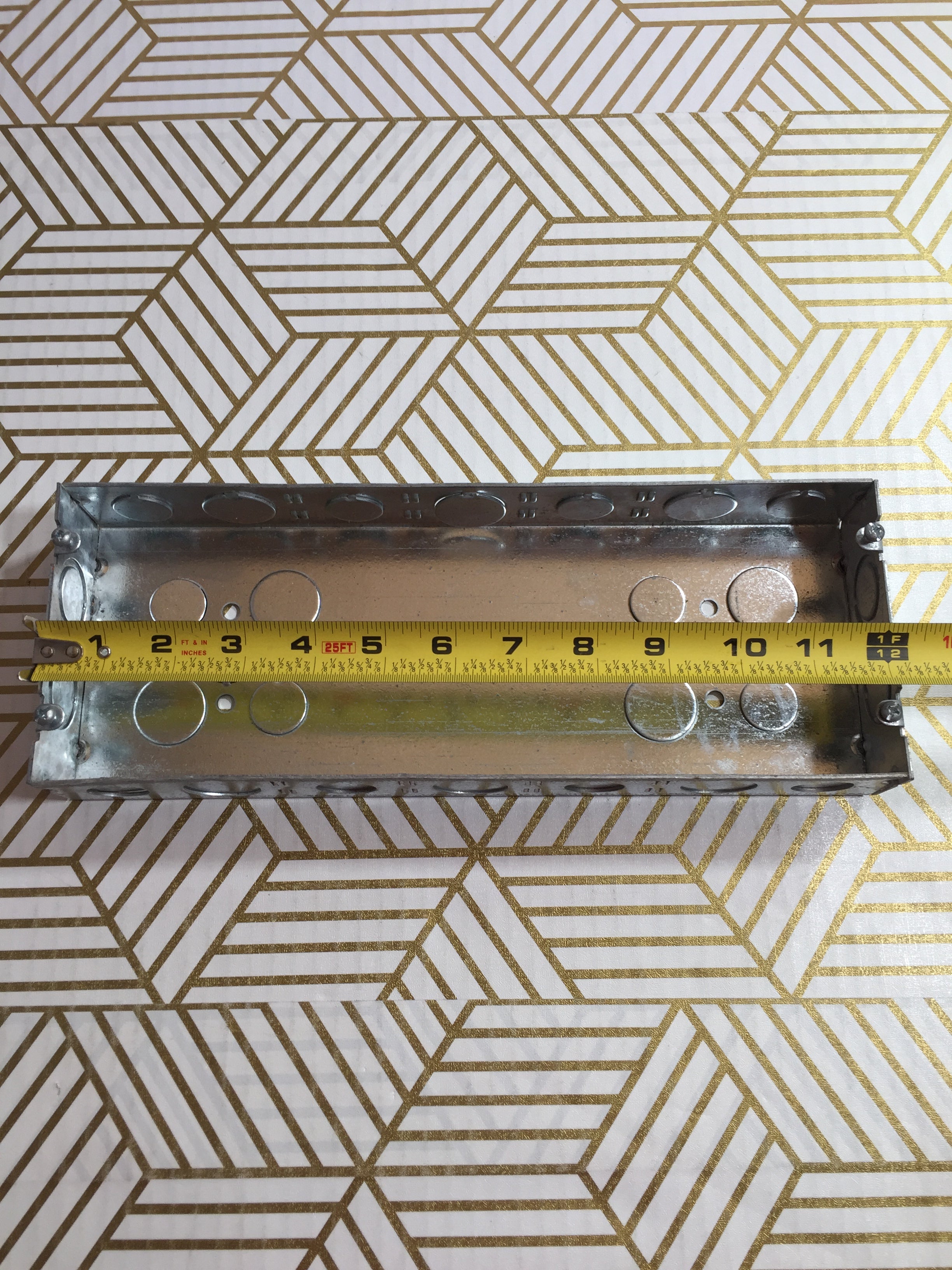 Five Gang Electrical Wall Box, 85 Cubic Inches, 12 Inches Long, 4 1/2