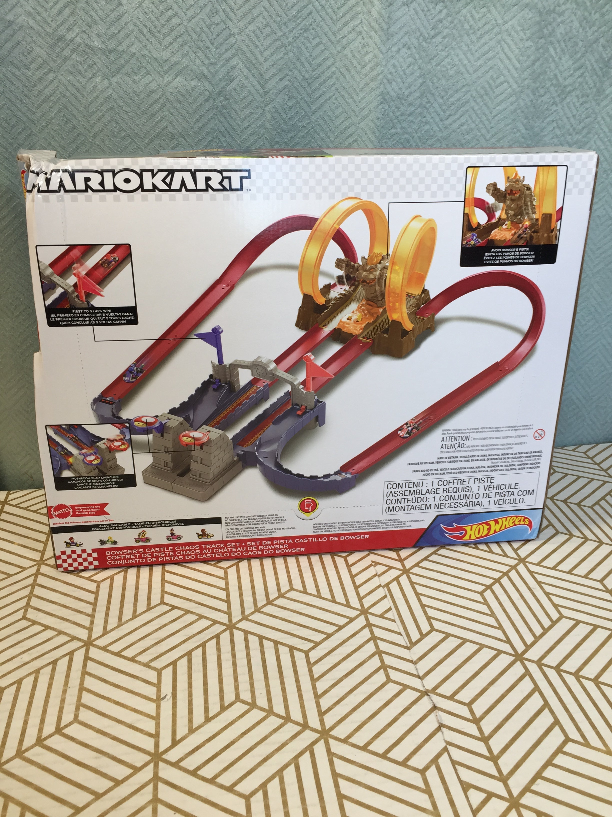 Hot Wheels Mario Kart Bowser’s Castle Chaos Modular Track - Side by Si