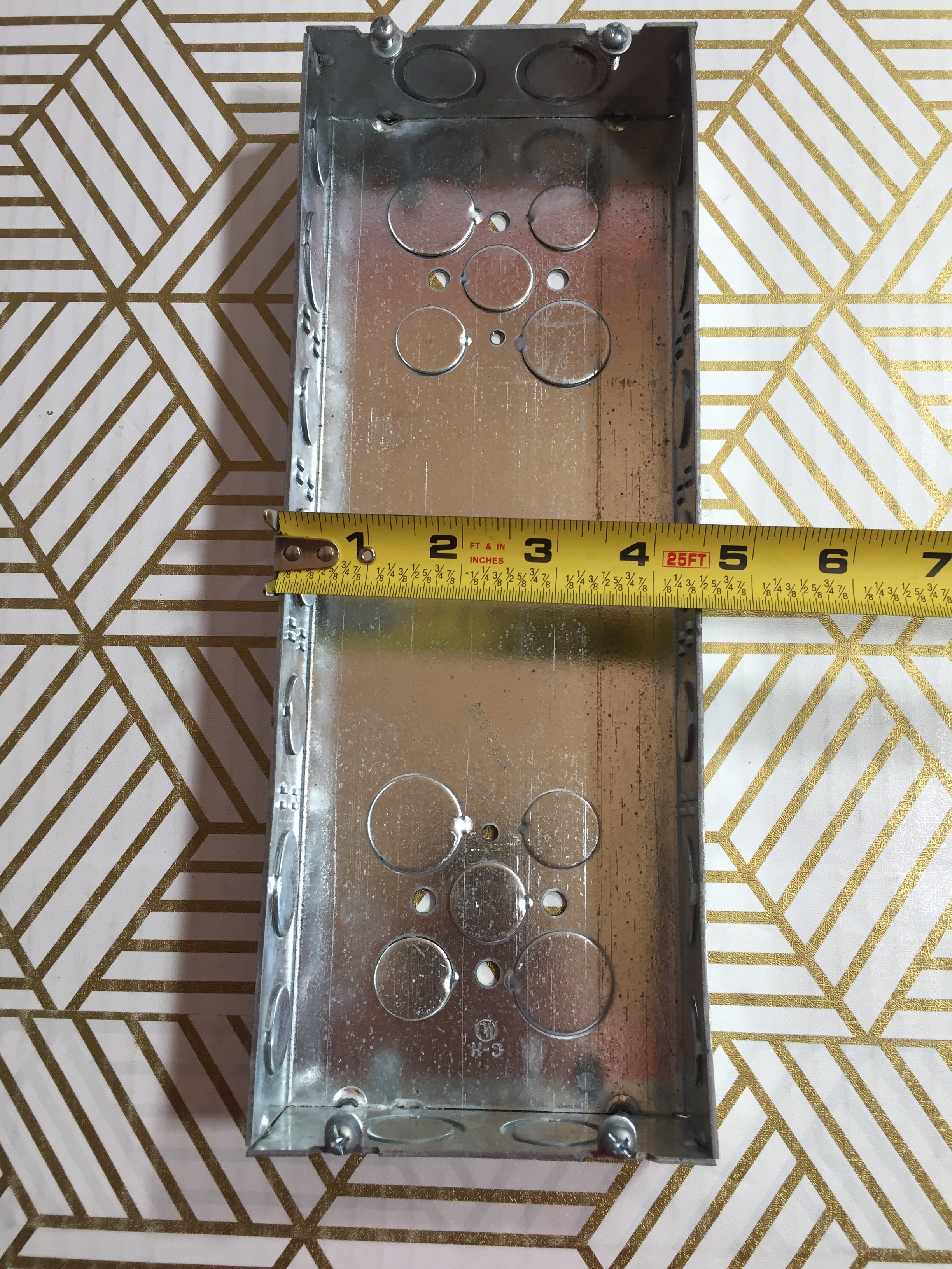 Five Gang Electrical Wall Box, 85 Cubic Inches, 12 Inches Long, 4 1/2