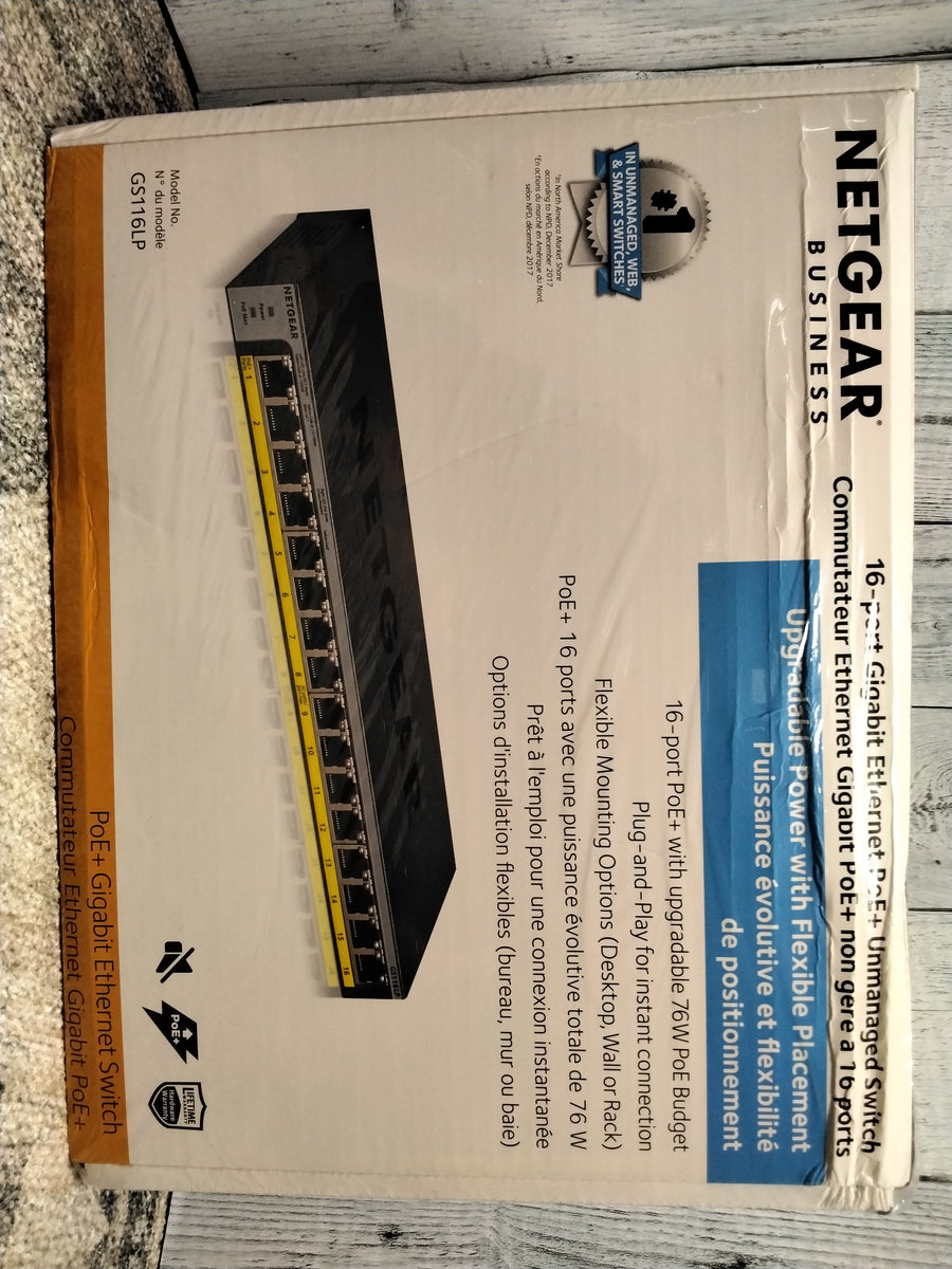 NETGEAR 16-Port Gigabit Ethernet Unmanaged PoE Switch (GS116LP) – RDW ...