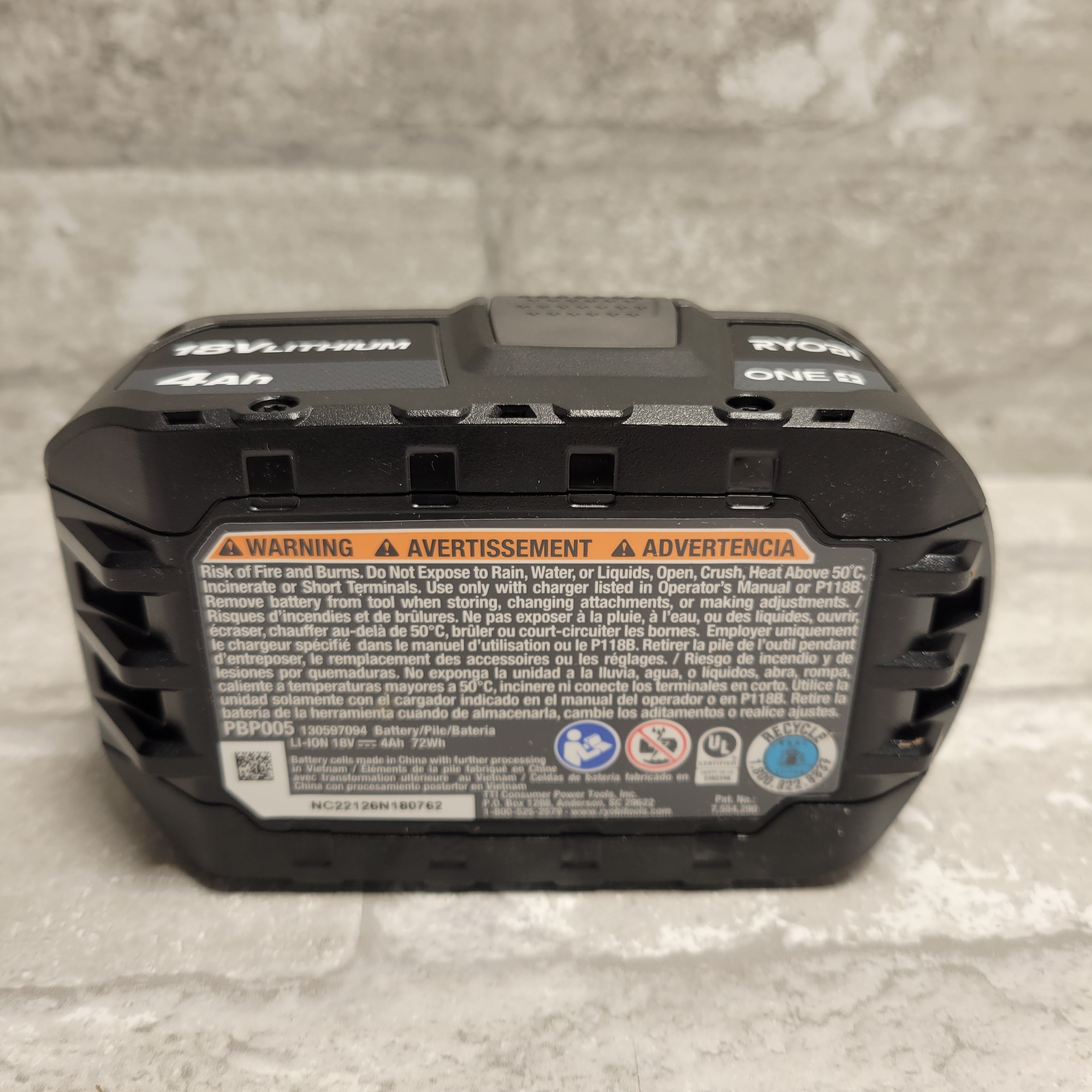 Ryobi PBP005 ONE+ 18V Lithium-Ion 4.0 Ah Battery *OPEN BOX*