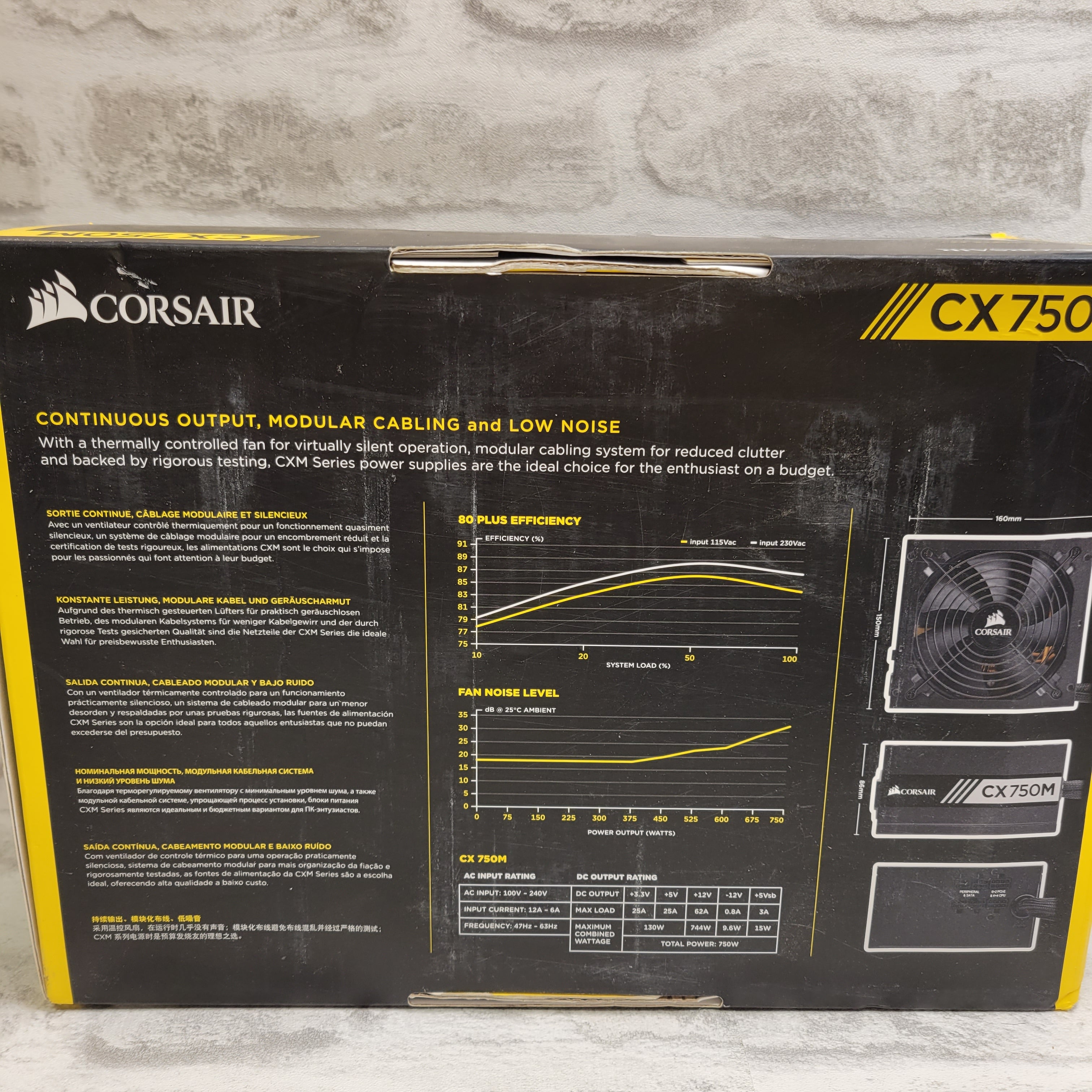 Corsair CX Series 750 Watt 80+ Bronze Certified Modular Power Supply