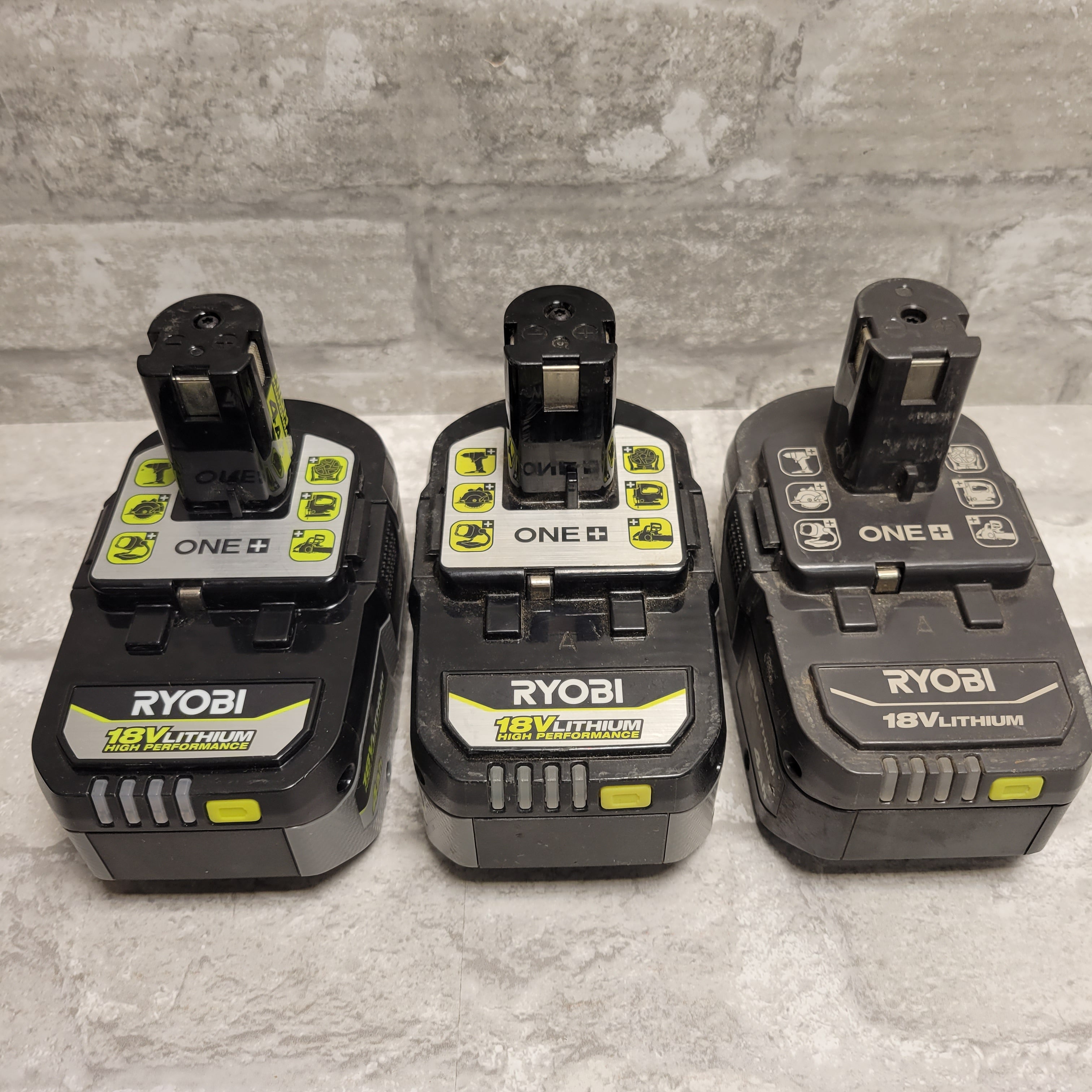 Ryobi PBP005 (1) & PBP004 (2)18v lithium-ion 4.0 Ah Batteries *FOR PAR